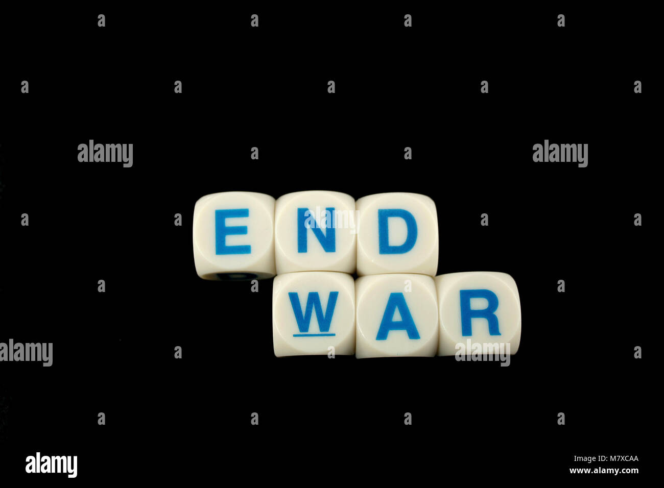 The words End War spelled in blocks isolated Stock Photo - Alamy