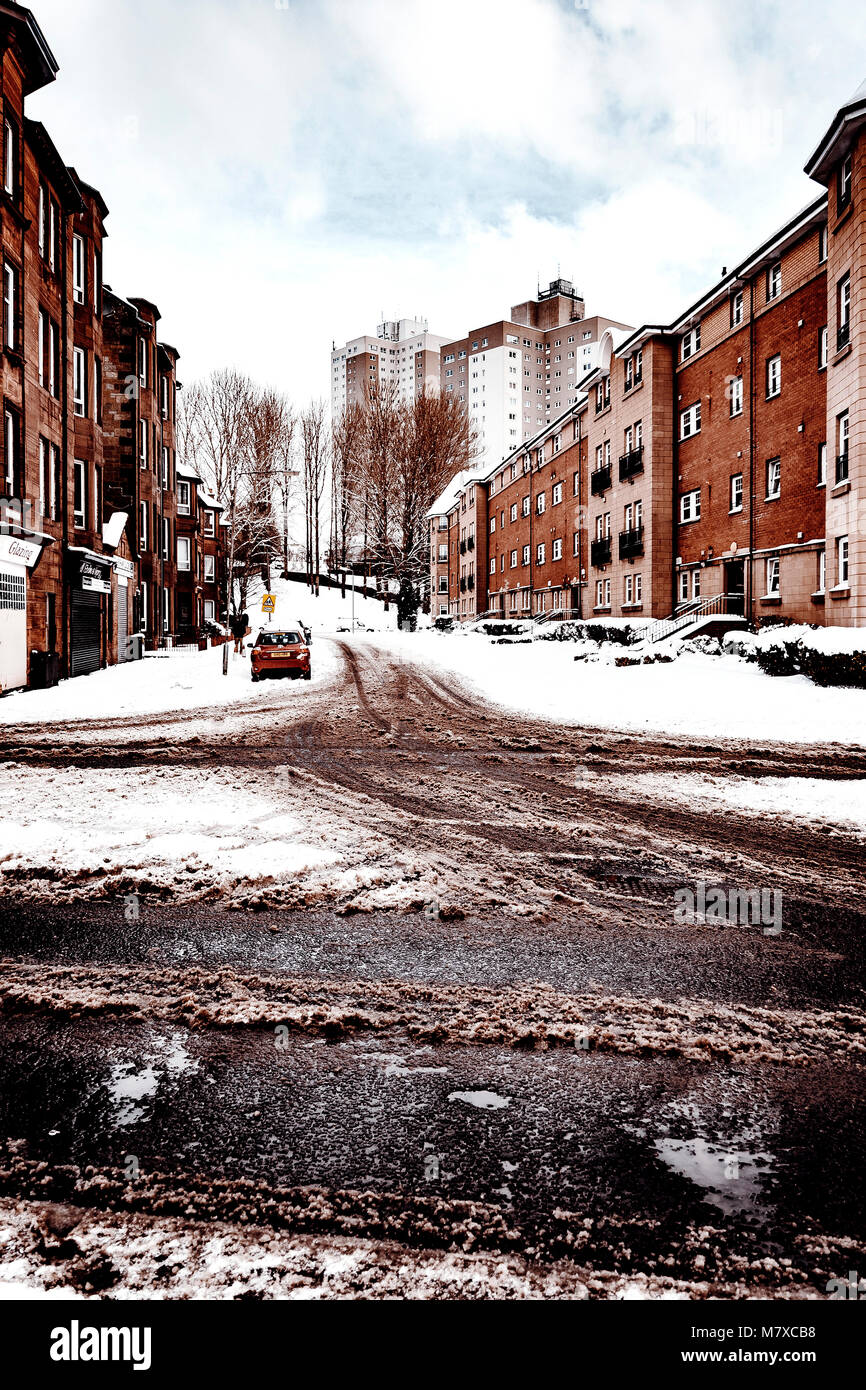 Pollokshaws in the Snow, Glasgow Stock Photo - Alamy
