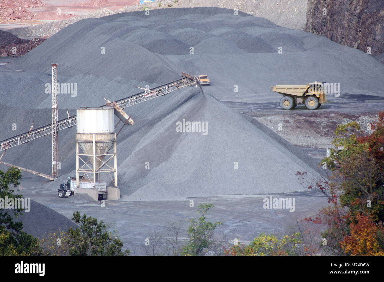 A Rock Quarry with tower and truck Stock Photo - Alamy