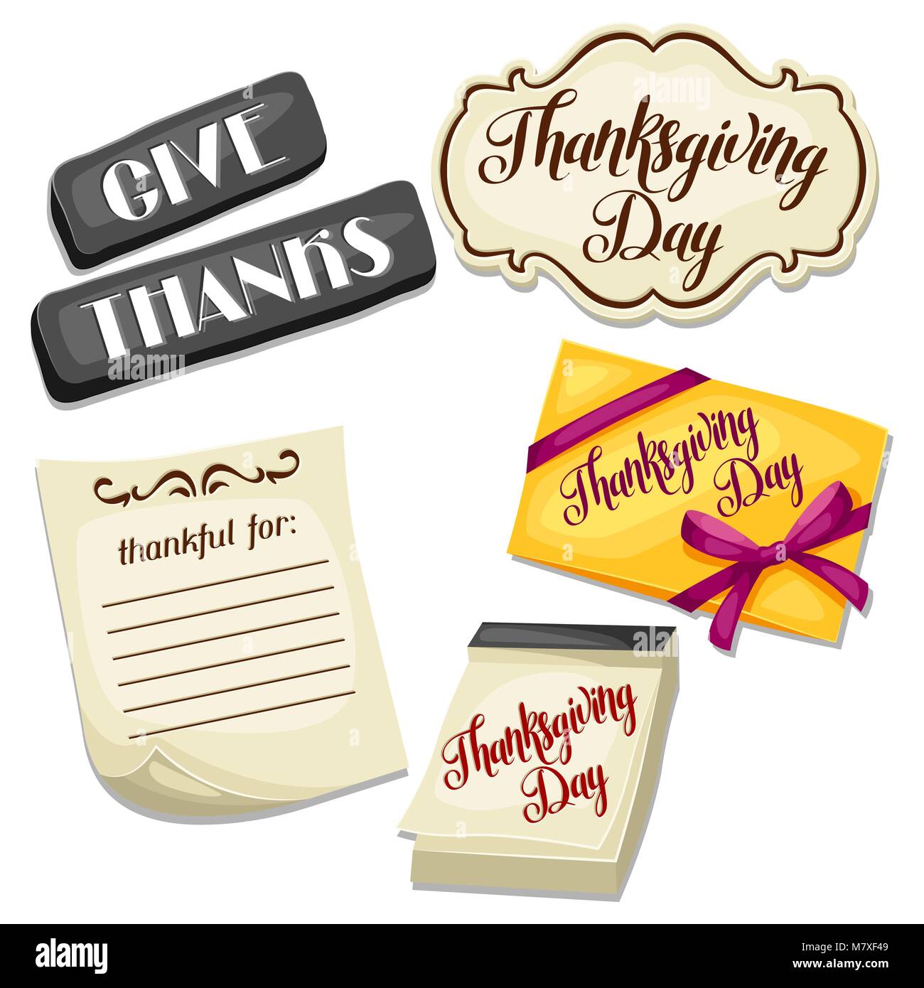 Thanksgiving Day set of object. Decoration for celebratory design Stock ...