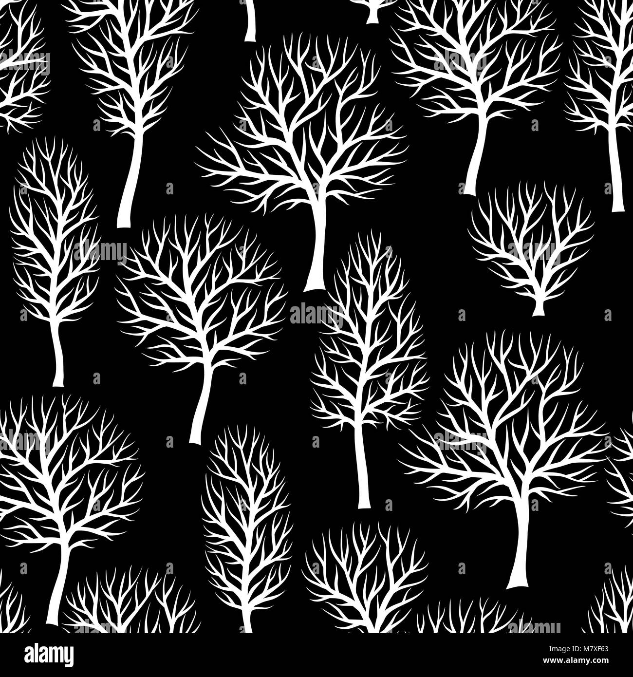 Seamless pattern with abstract stylized trees. Natural background of ...