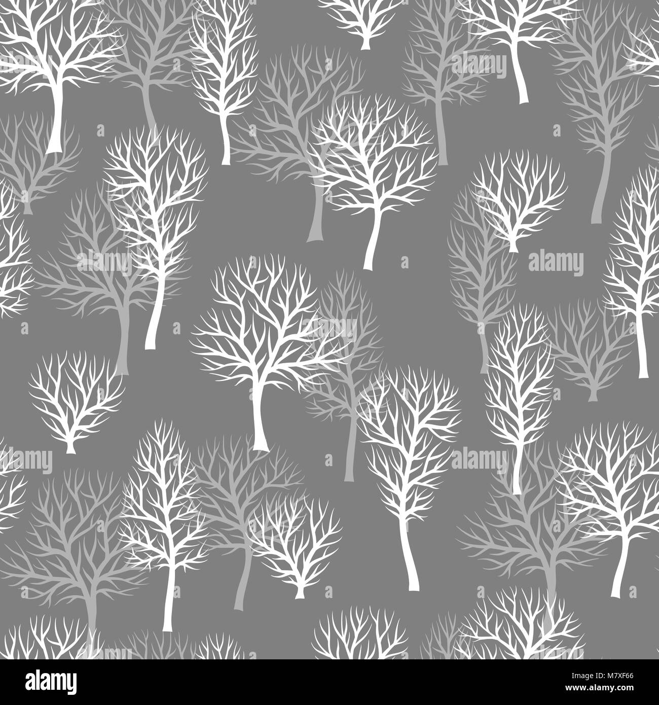 Seamless pattern with abstract stylized trees. Natural view of white ...