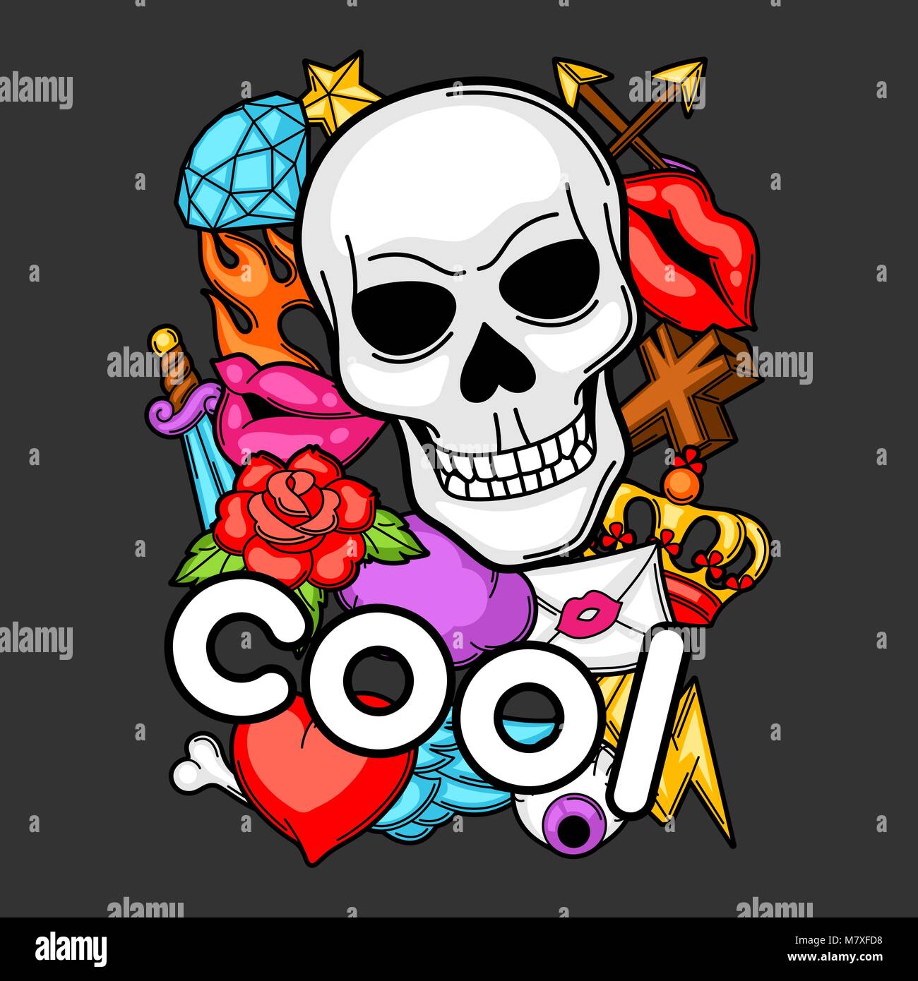 Fire sword tattoo illustration hi-res stock photography and images - Alamy