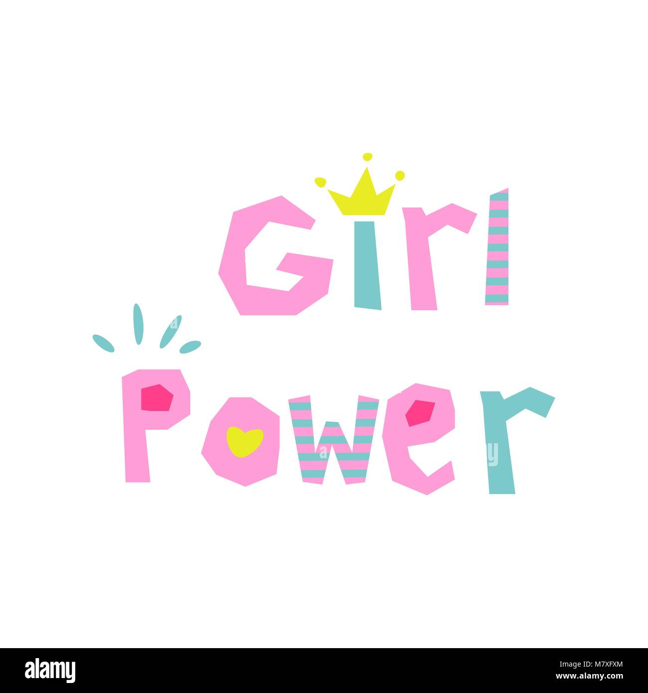 Girl power slogan cute style vector for t-shirt and apparel print Stock ...