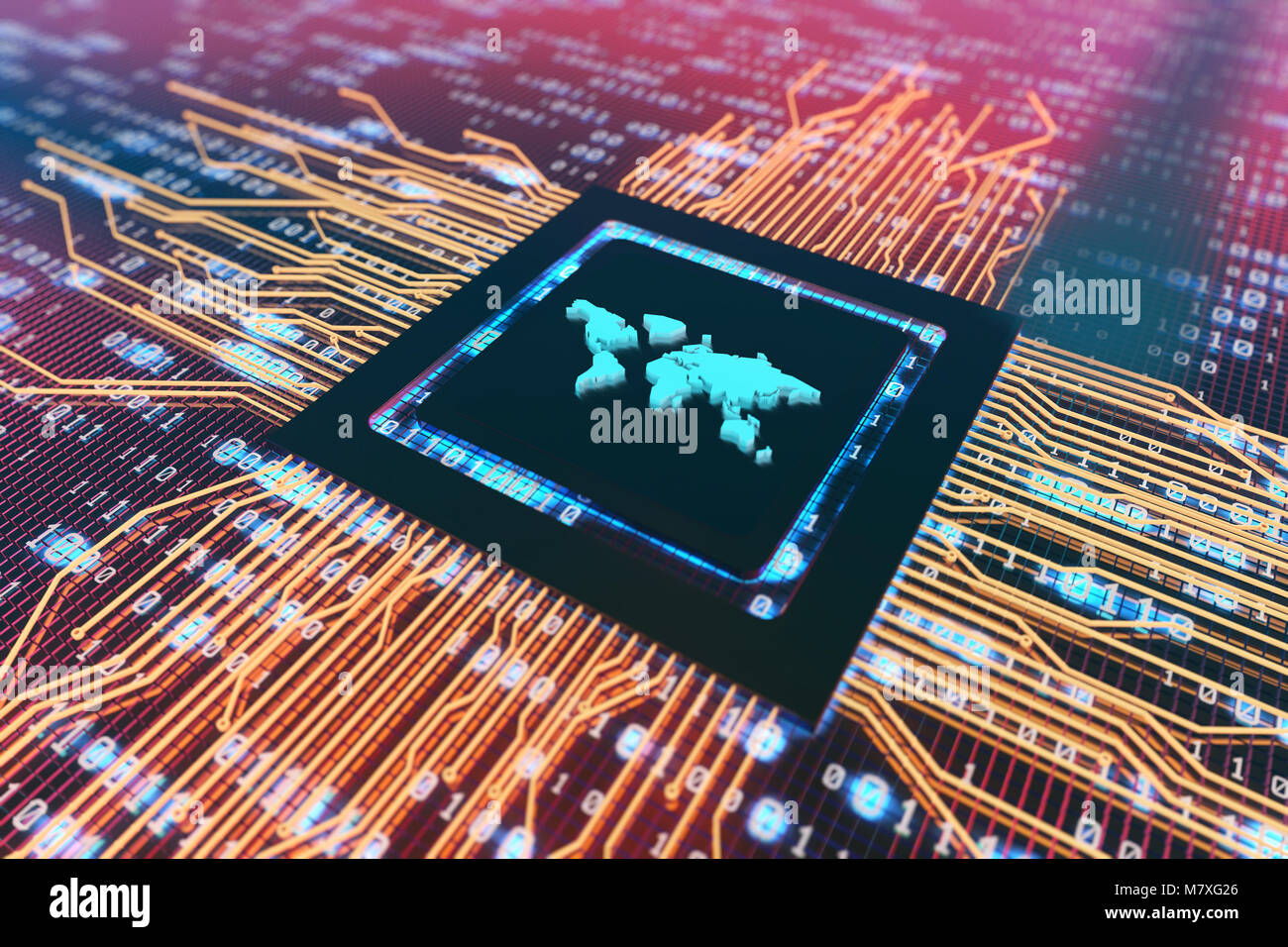 Globe circuit board hi-res stock photography and images - Alamy