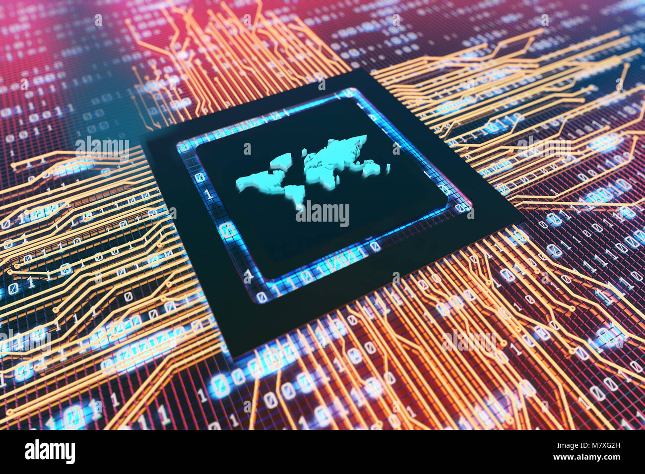 Electronic Technology, Circuit Boards and CPUs, Network Transfer Data ...