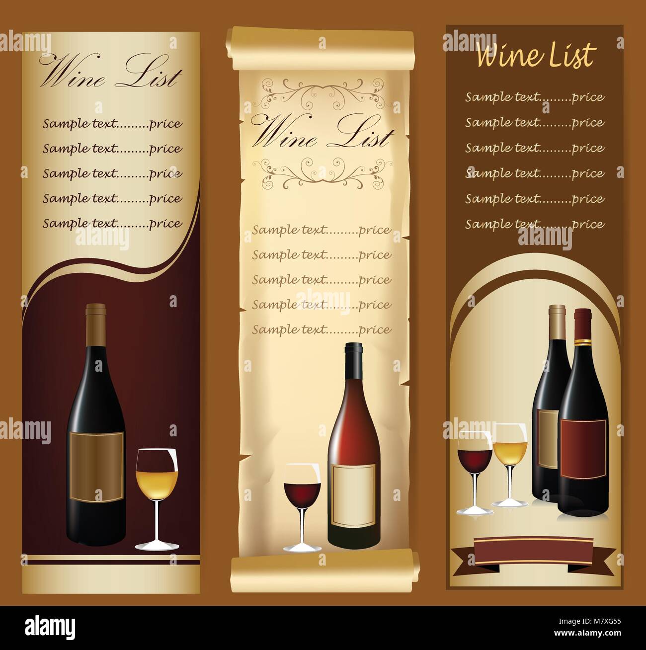 Elegant Wine menu with wine glass and bottle Stock Vector Image & Art ...