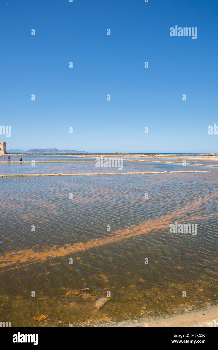 salt at saltworks of Trapani in Sicily in Italy Stock Photo - Alamy
