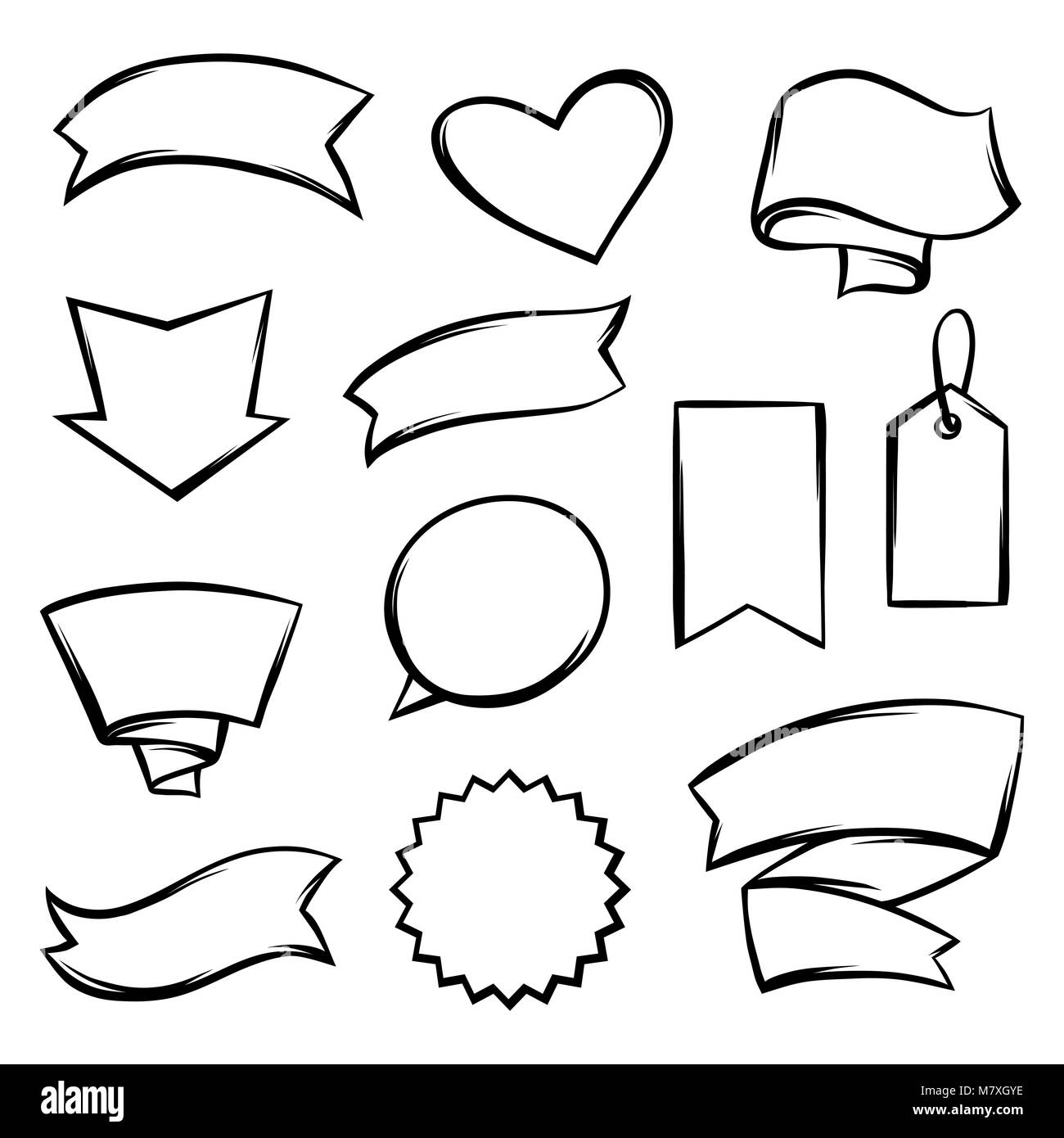 Set label tags Black and White Stock Photos & Images - Alamy
