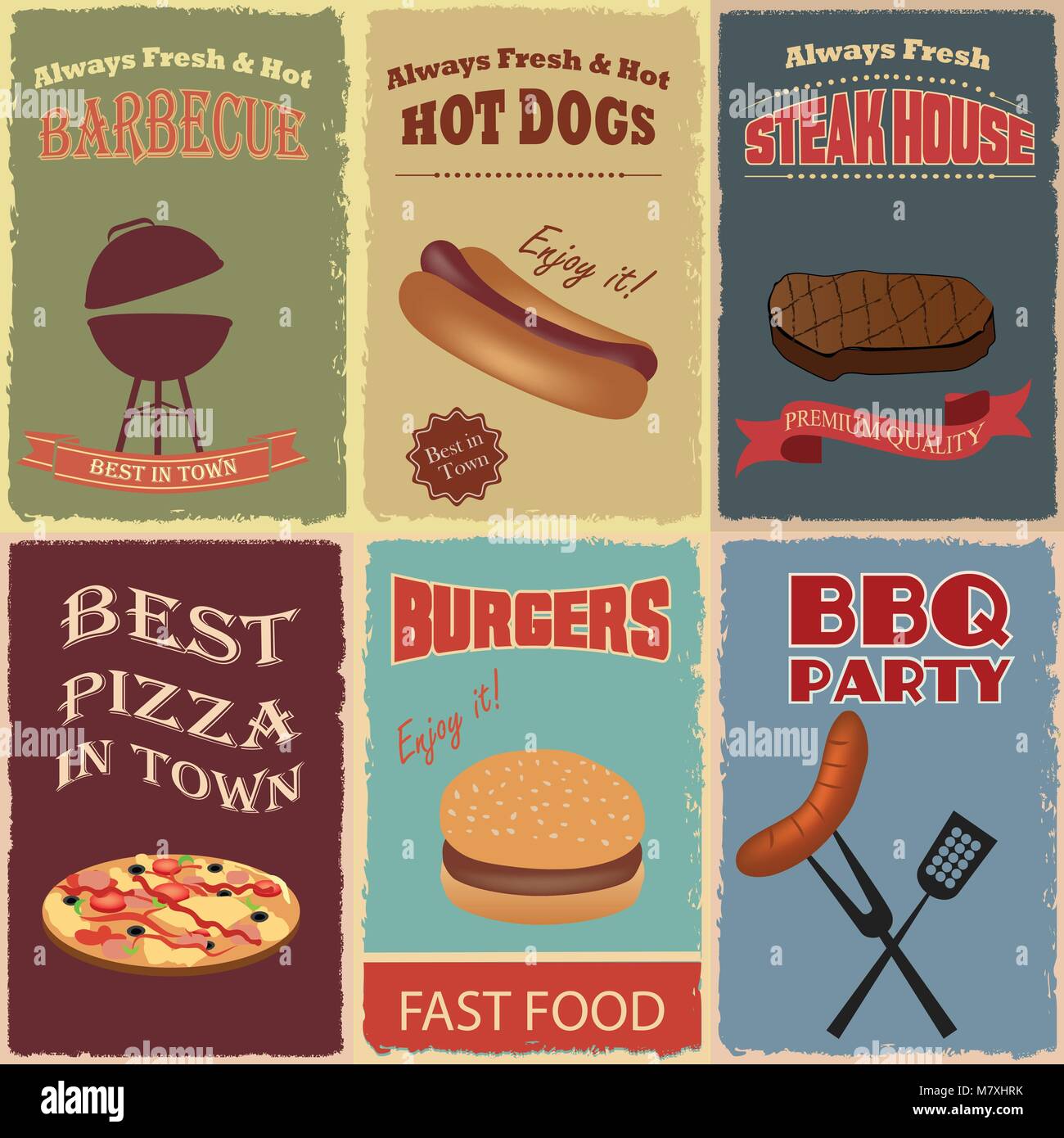 Vintage Fast Food Poster Stock Vector Image & Art - Alamy