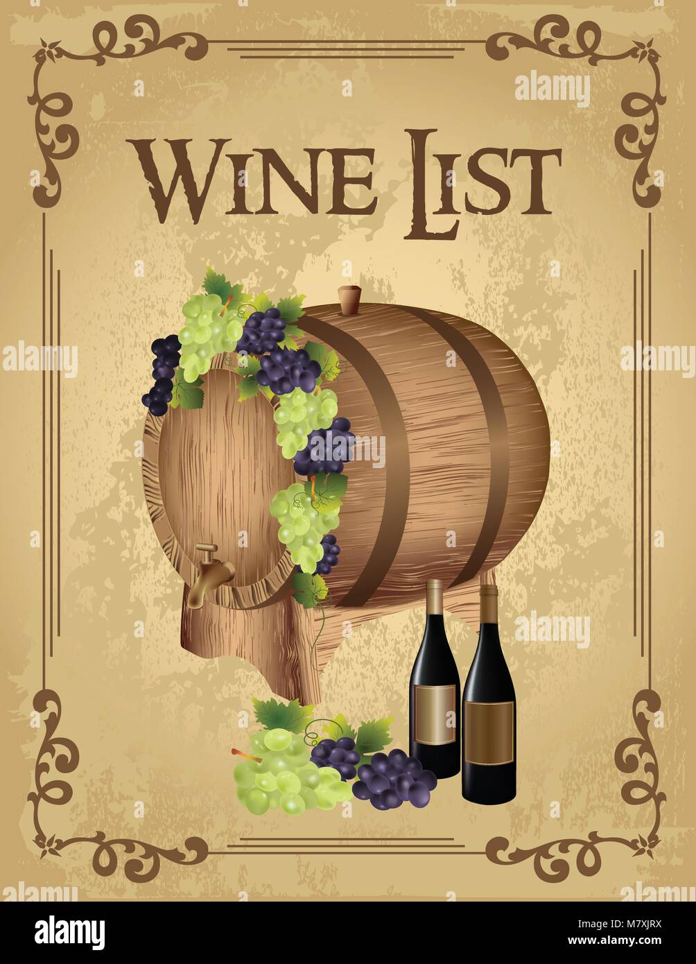 Old wine list Stock Vector Images - Alamy
