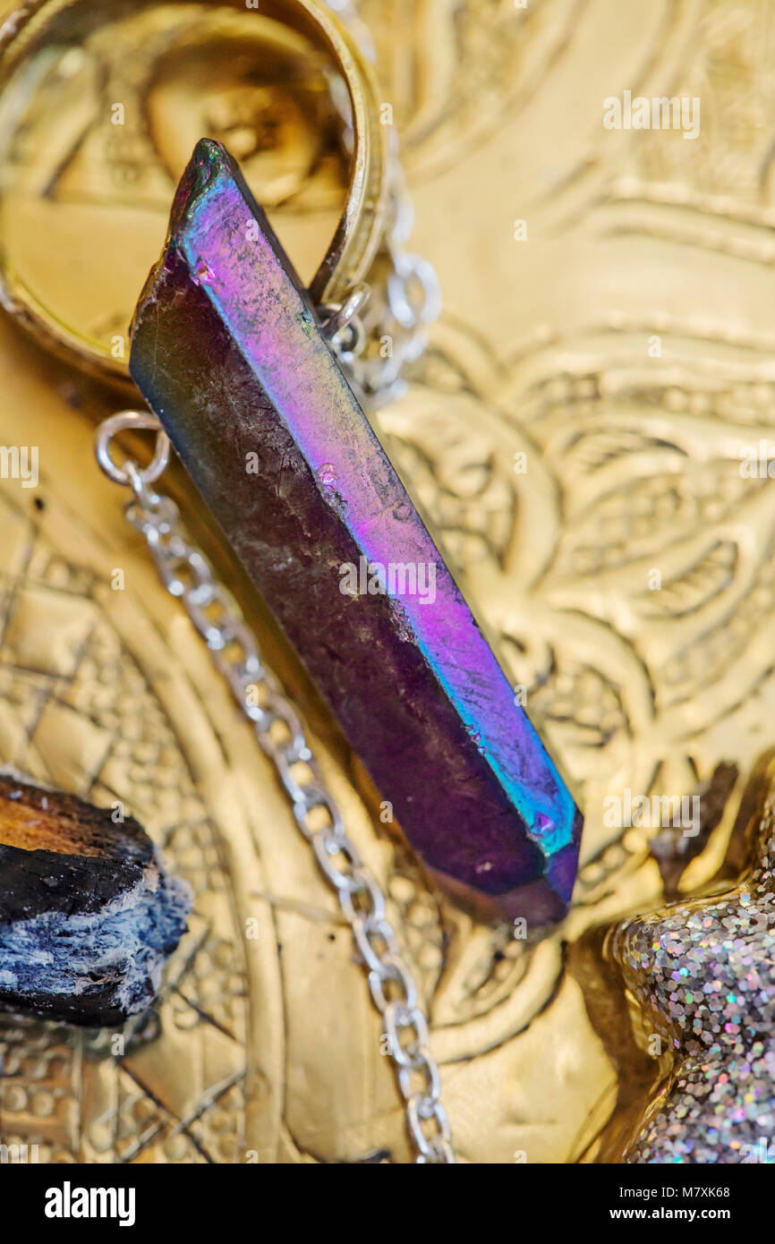 Natural stone necklace detail Stock Photo - Alamy