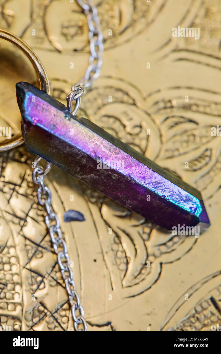 Natural stone necklace detail Stock Photo - Alamy