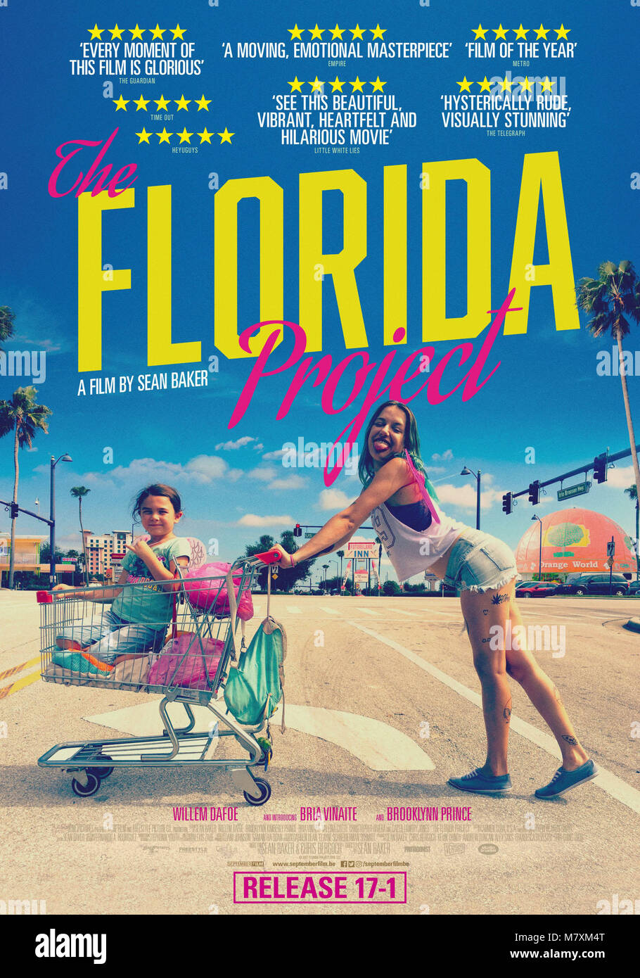 THE FLORIDA PROJECT, Belgian poster in English, from left: Brooklynn ...
