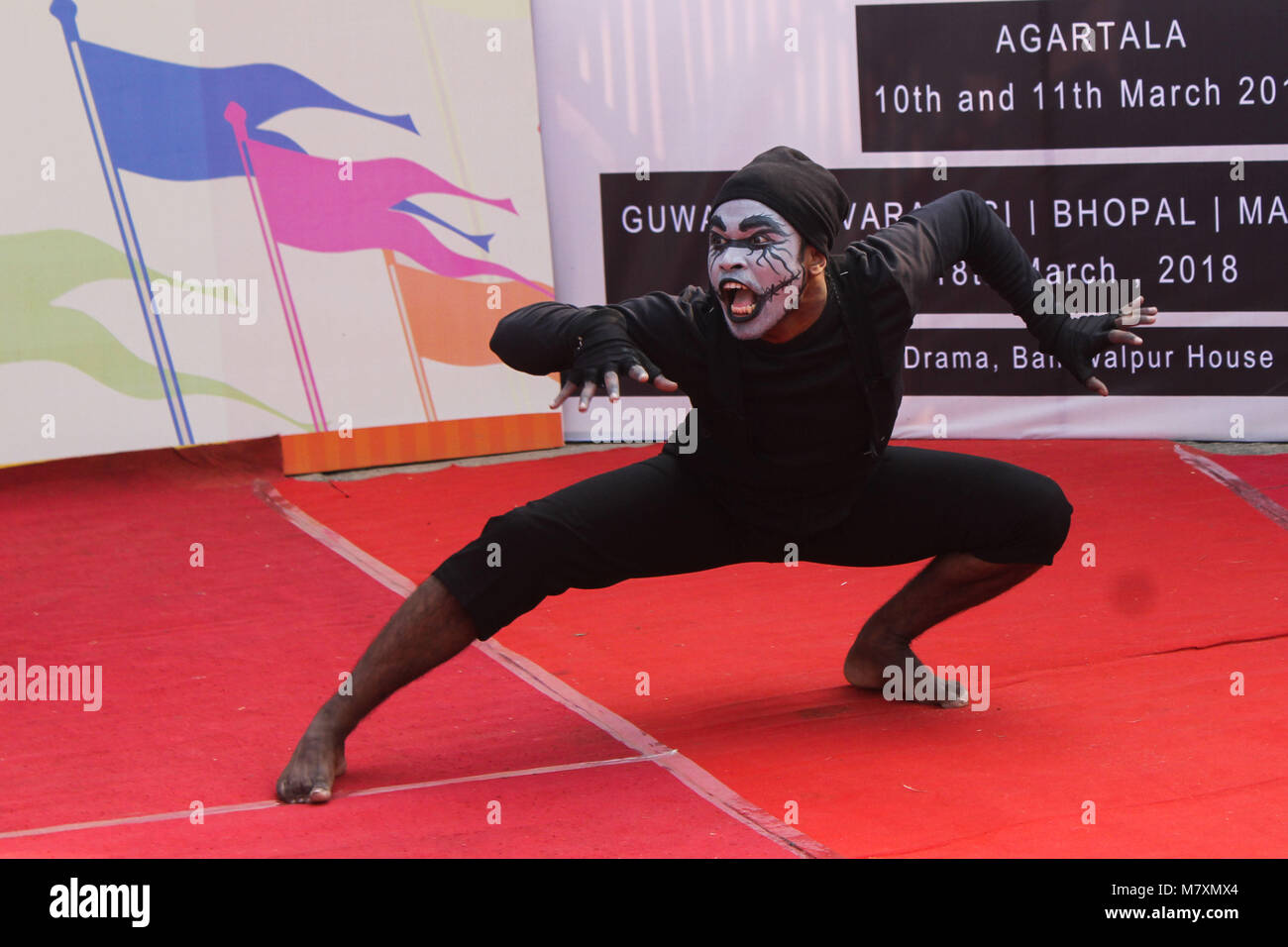 Mime artists performing mime drama on save environment during 8th ...