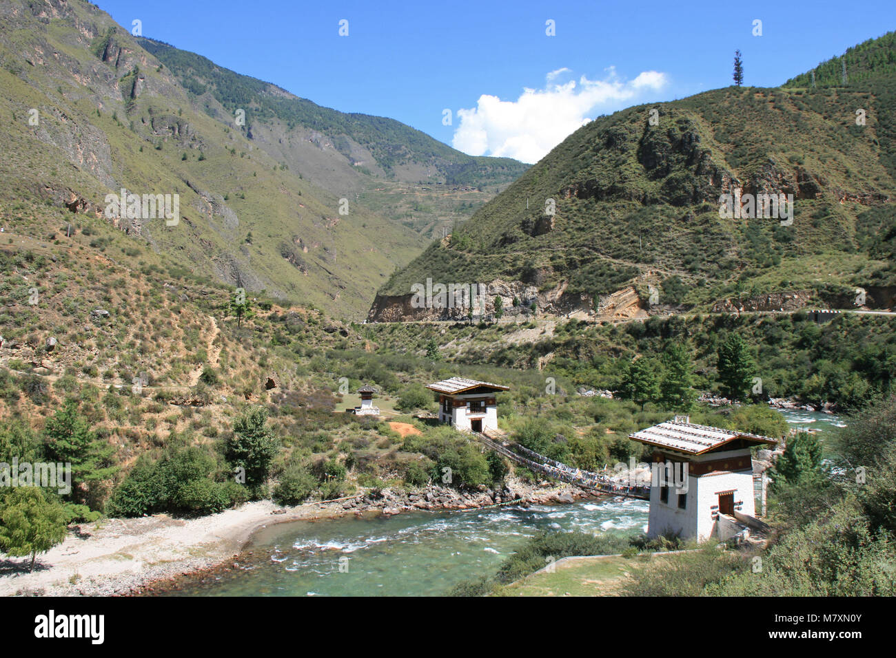 Thimphu bridge mountain nature hi-res stock photography and images - Alamy