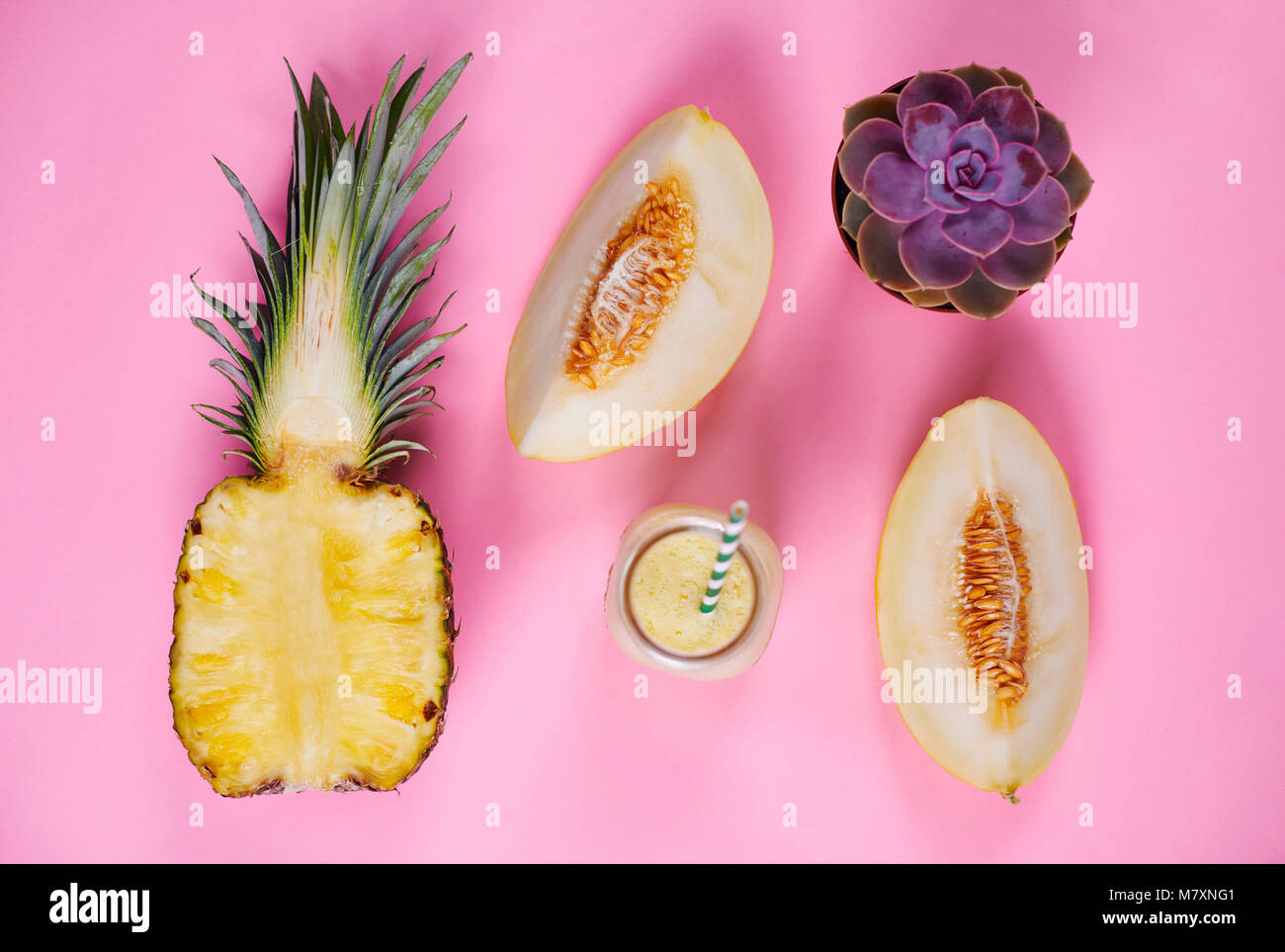 Pineapple melon fruit salad hi-res stock photography and images - Alamy