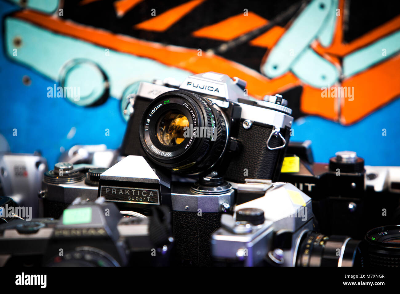 Vintage Fuji camera for sale at market Stock Photo - Alamy