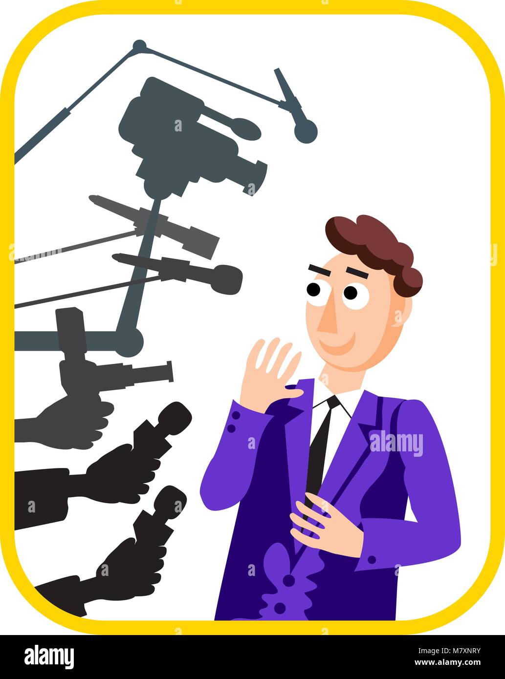 Reporter microphone cartoon hi-res stock photography and images - Alamy