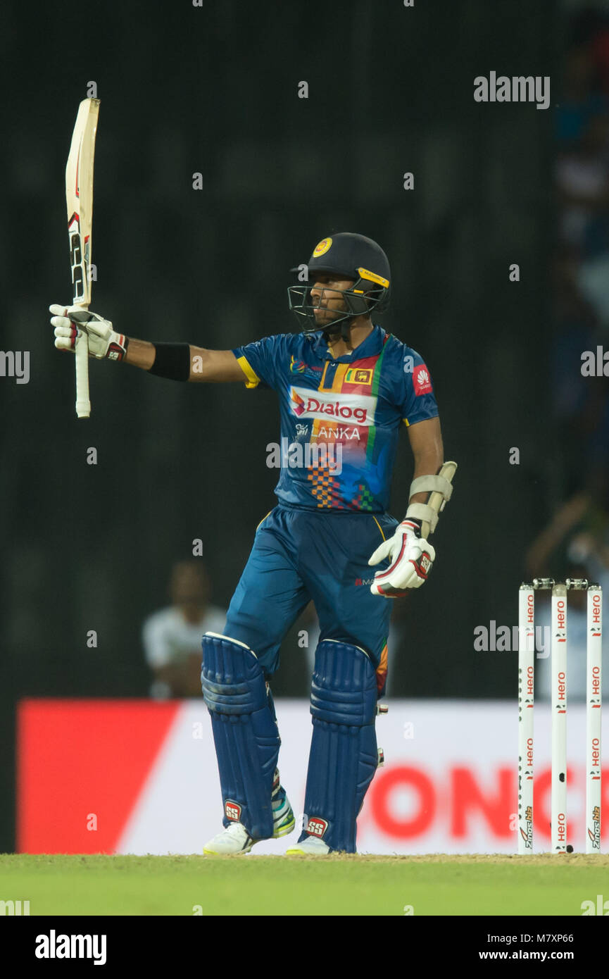 Kusal Mendis Acknowledge team members after reaching fifty runs in the ...