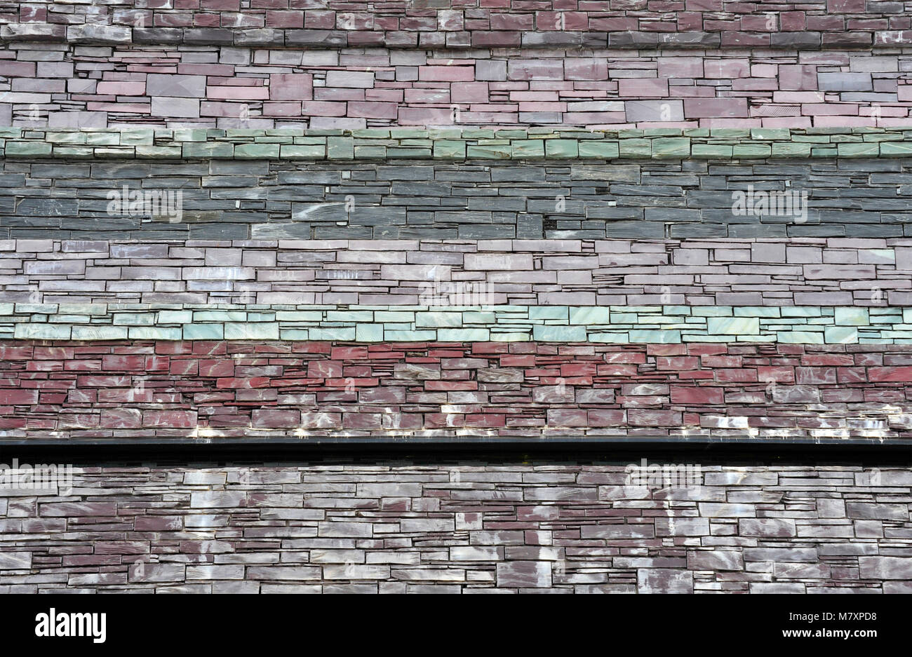 Close up of the slate walling of the Wales Millennium Centre at Cardiff ...