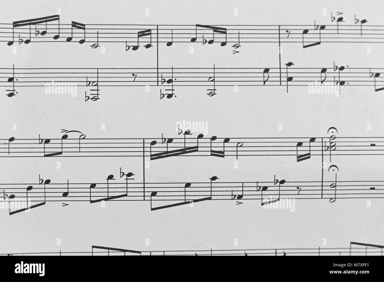 page with music notes, art background Stock Photo - Alamy