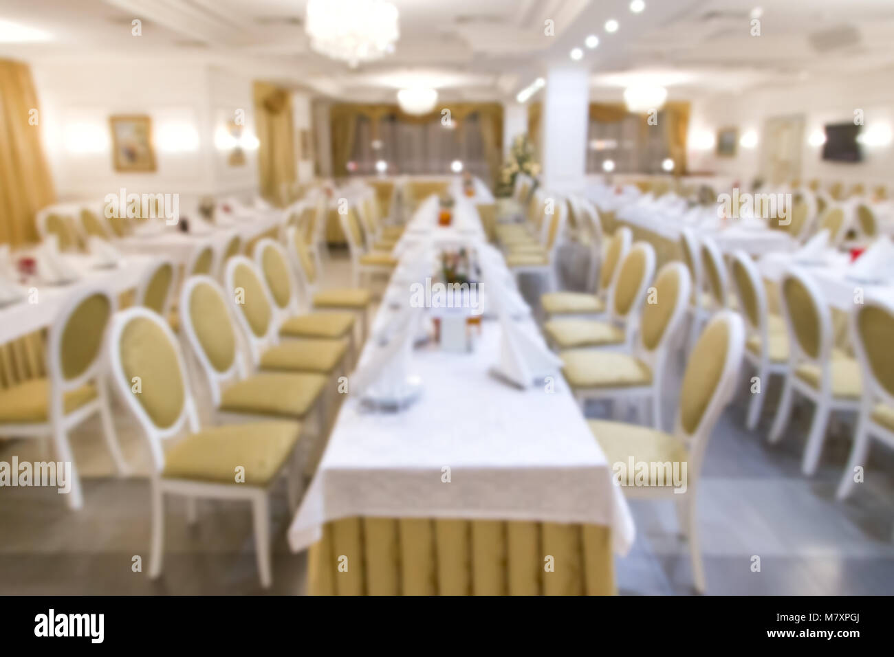 Banquet in the restaurant, blurred background Stock Photo - Alamy