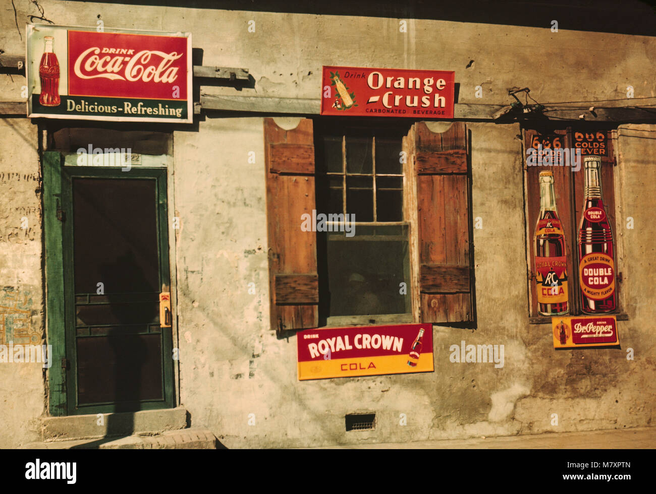Rural Store Façade with Soft Drink Signs, Natchez, Mississippi, Marion ...