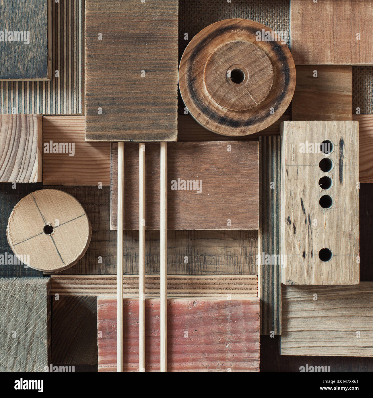 Abstract scrap wood blocks. Wood background Stock Photo - Alamy