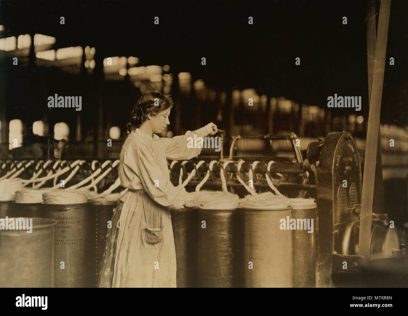 Girl Working at Slubber Machines, Lincoln Cotton Mills, Evansville ...