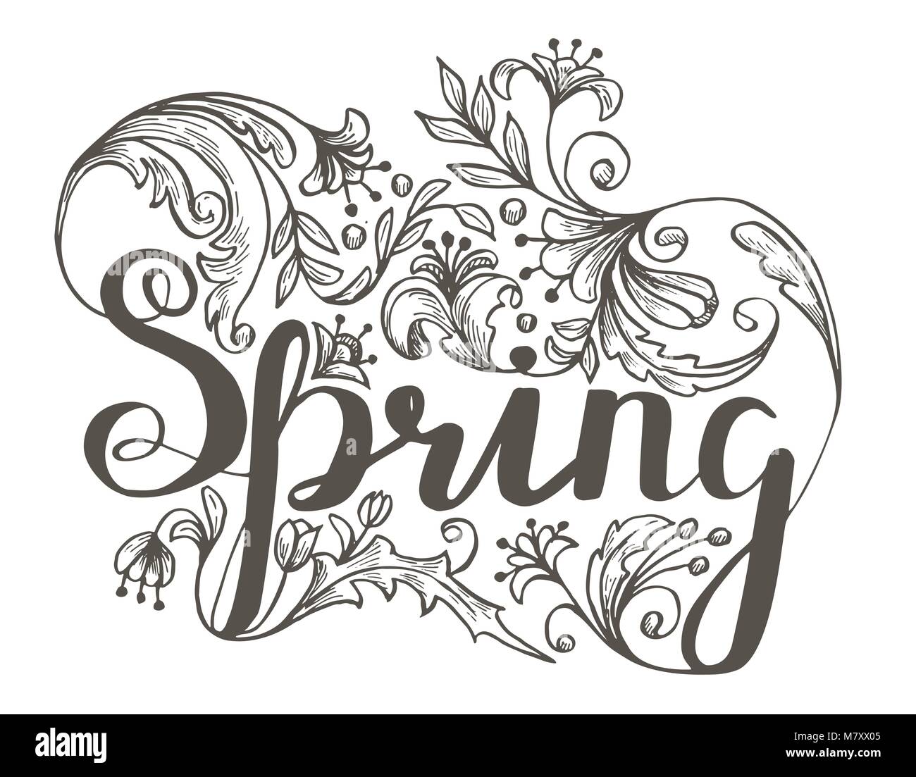 Fresh spring background with lettering Stock Vector Image & Art - Alamy
