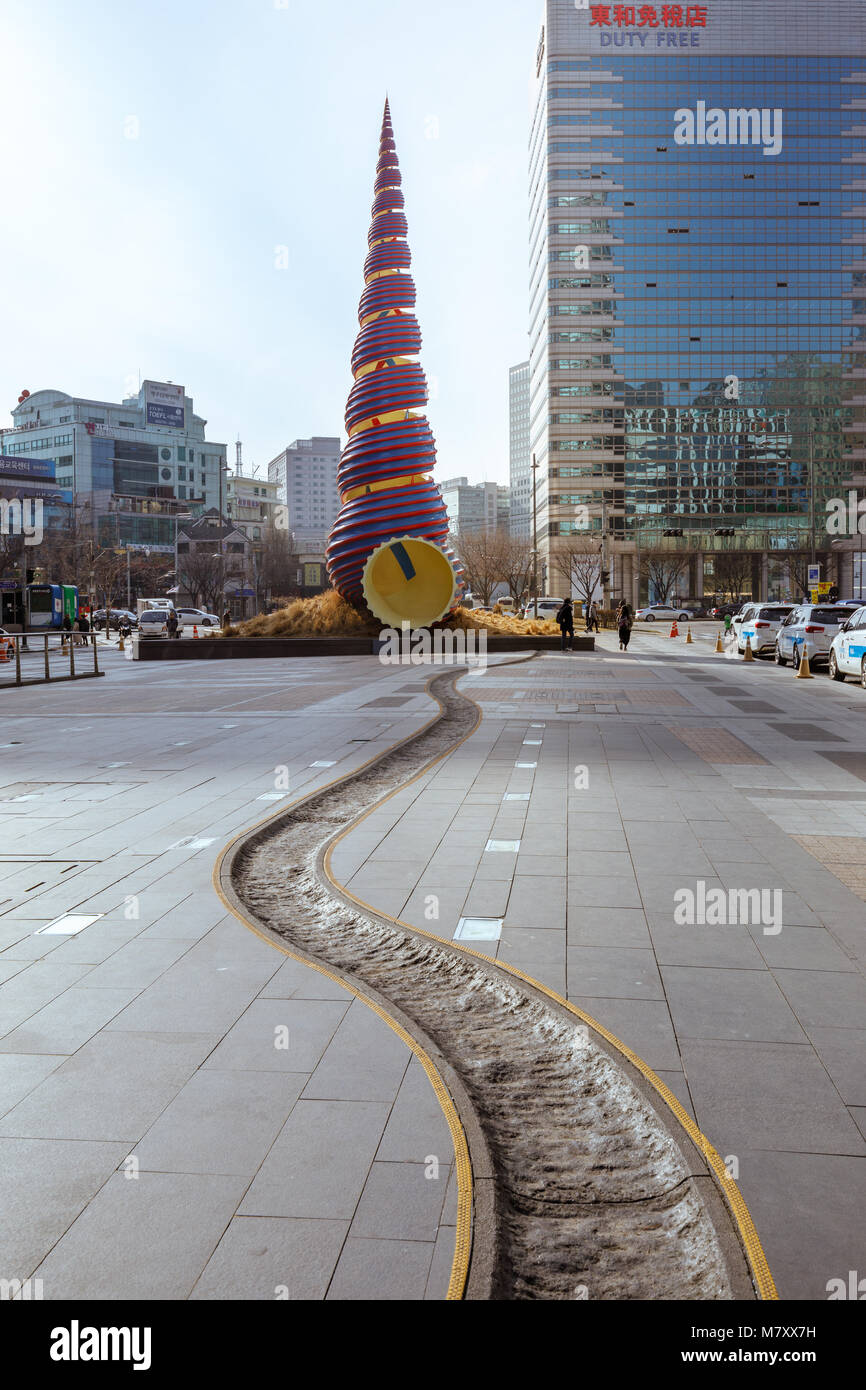 Seoul, South Korea - March 6, 2018 : Shell pagoda monument near ...