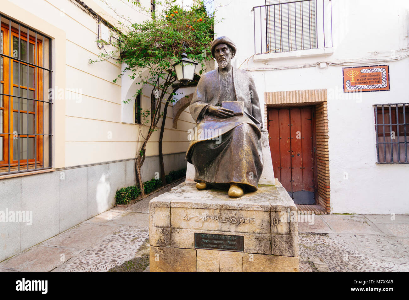 Monument to medieval Sephardic Jewish philosopher Maimonides (1135-1204 ...