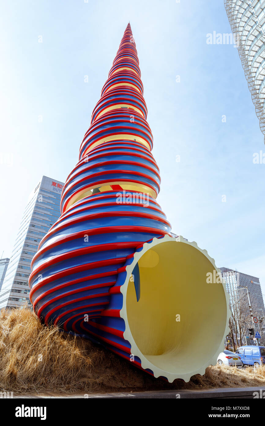 Seoul, South Korea - March 6, 2018 : Shell pagoda monument near ...