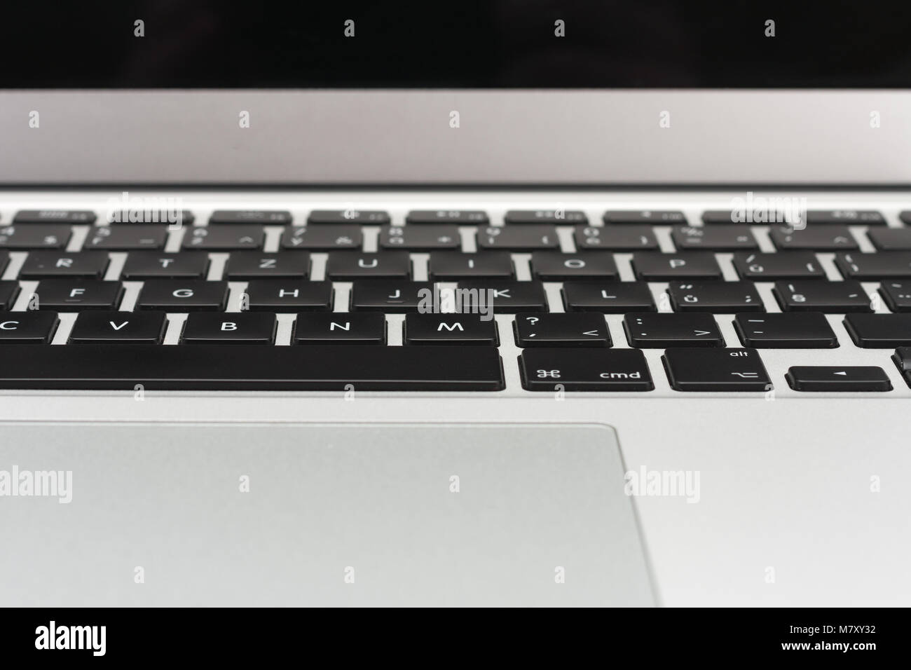 Close up, front view, keyboard on new, modern laptop Stock Photo - Alamy