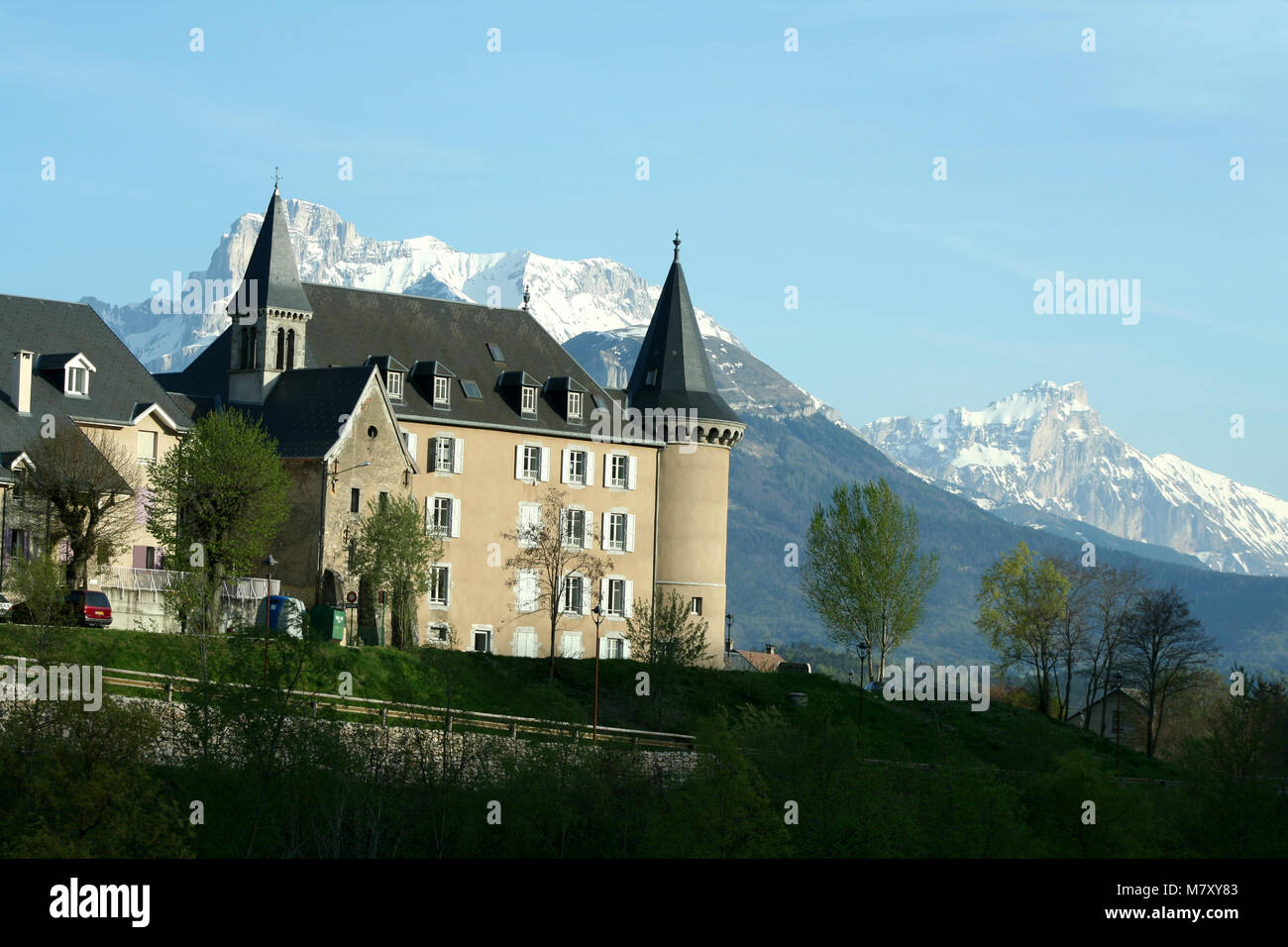 Castle in french alps Stock Photo - Alamy