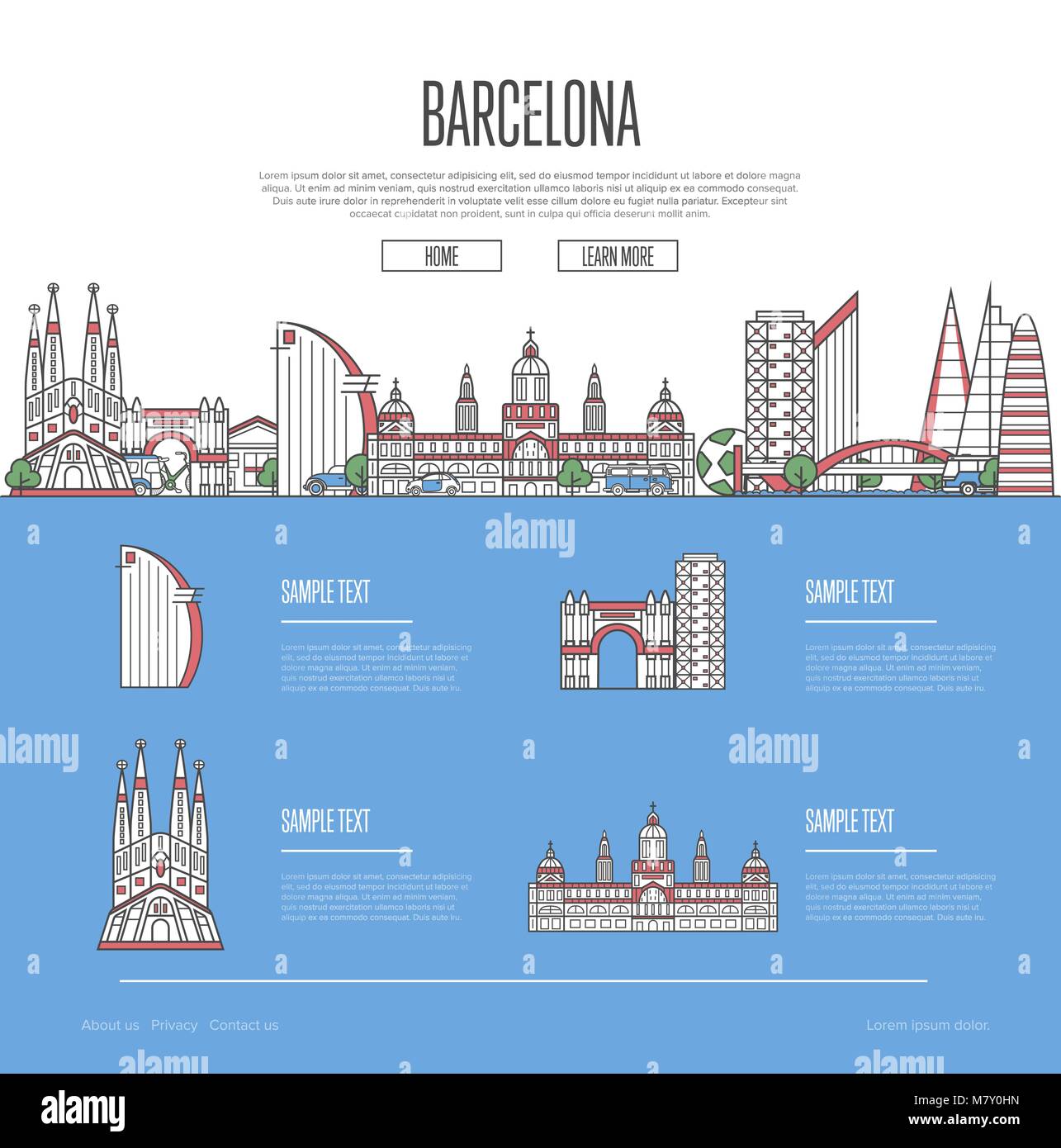 Barcelona city travel vacation guide Stock Vector Image & Art - Alamy