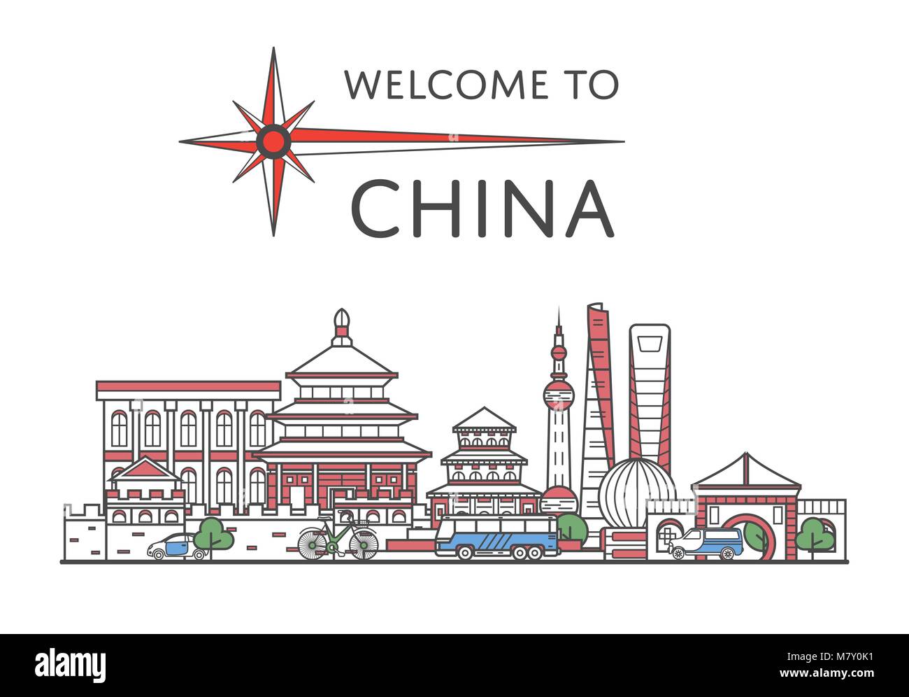 Welcome china temple Stock Vector Images - Alamy
