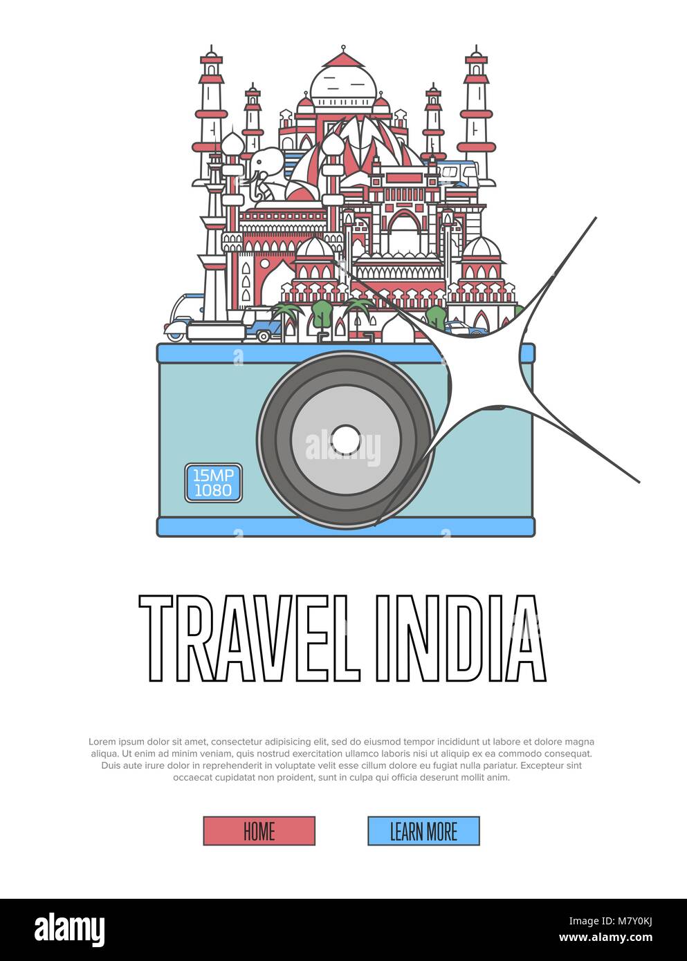 Travel India poster with camera Stock Vector Image & Art - Alamy