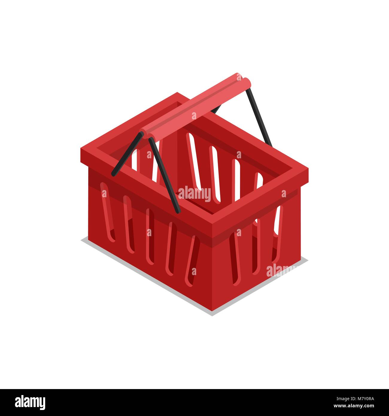Plastic red shopping basket isometric 3D icon Stock Vector Image & Art ...