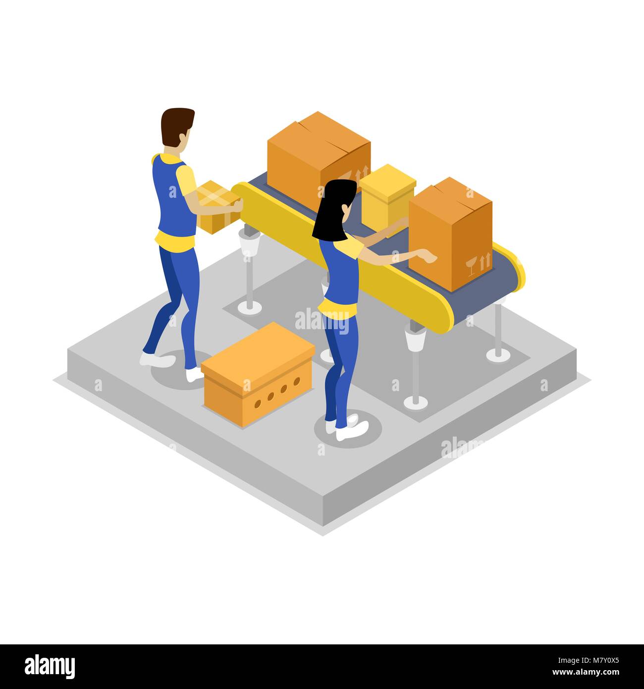 Warehouse with conveyor isometric 3D icon Stock Vector Image & Art - Alamy