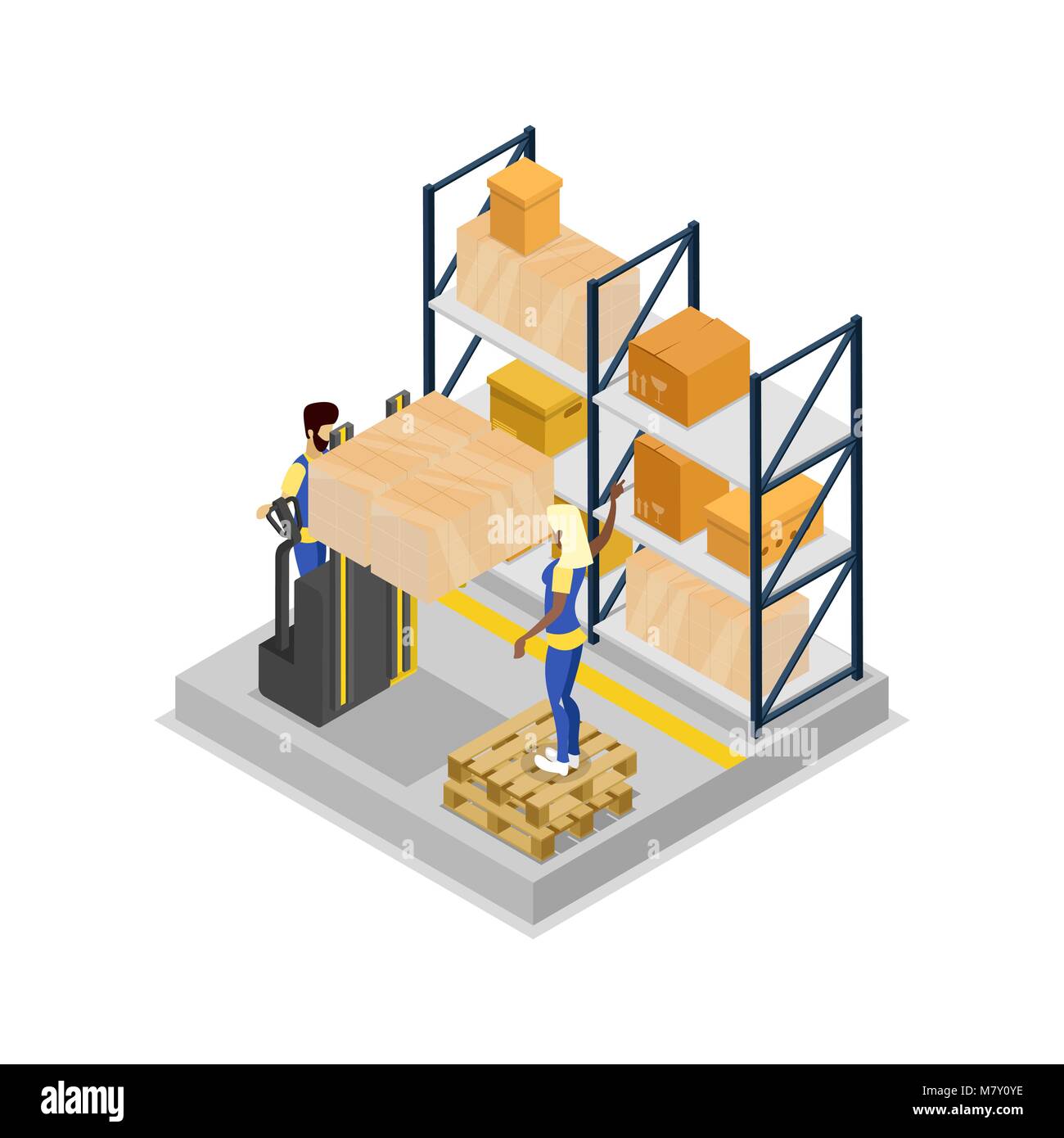 Warehouse logistics isometric 3D icon Stock Vector Image & Art - Alamy