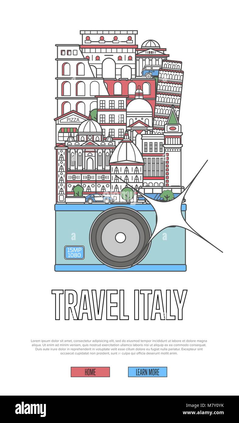 Travel Italy poster with camera Stock Vector Image & Art - Alamy