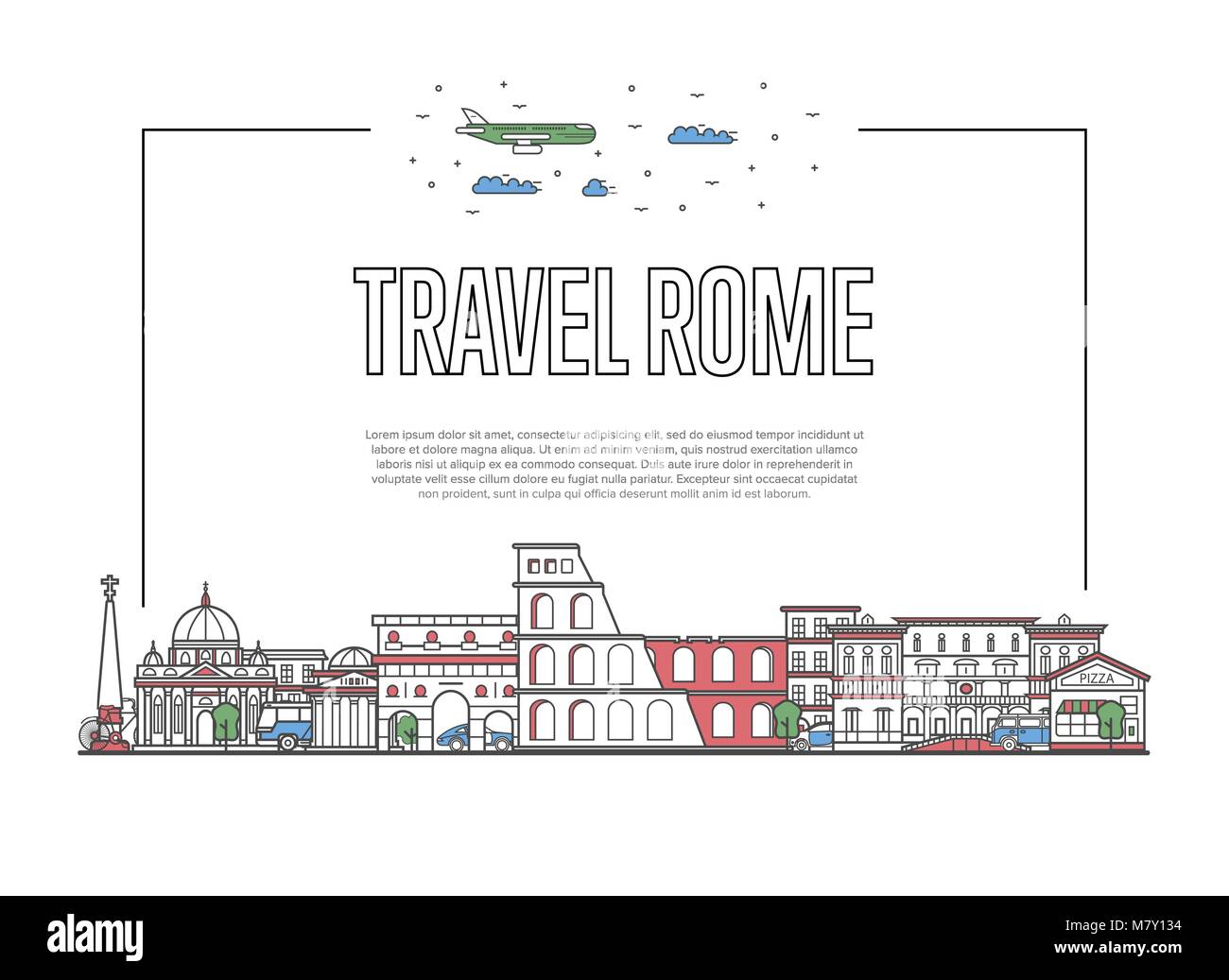 Travel Rome poster in linear style Stock Vector Image & Art - Alamy