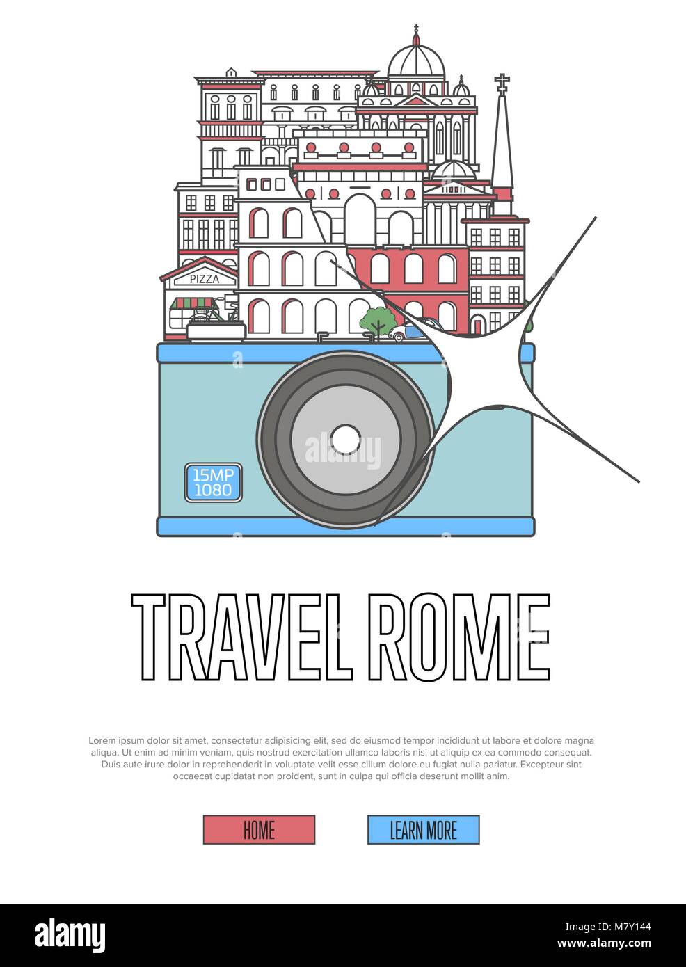 Travel Rome poster with camera Stock Vector Image & Art - Alamy