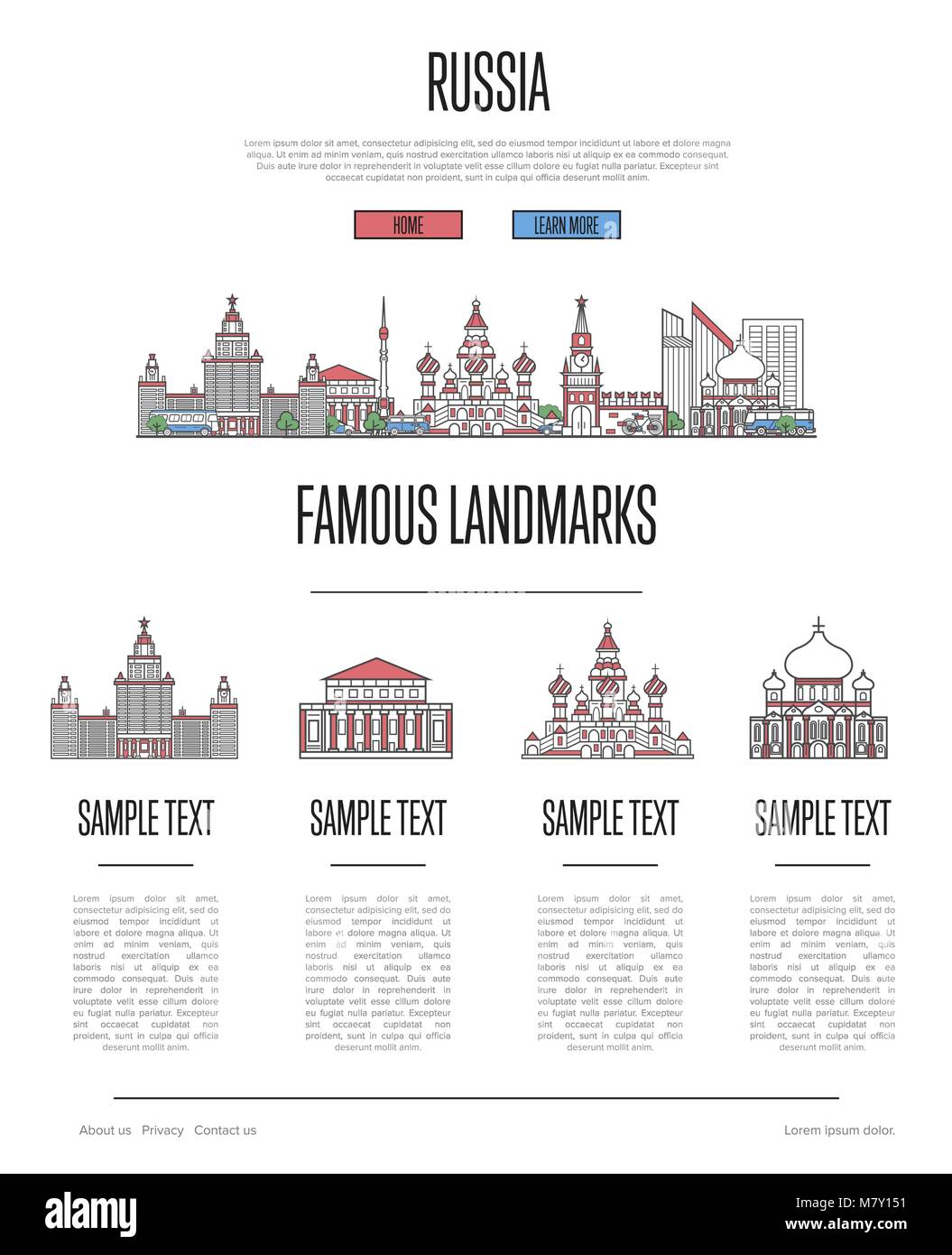 Russia travel infographics in linear style Stock Vector Image & Art - Alamy