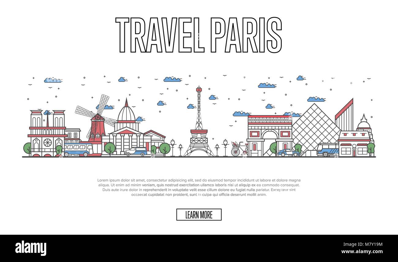 Travel Paris poster in linear style Stock Vector Image & Art - Alamy