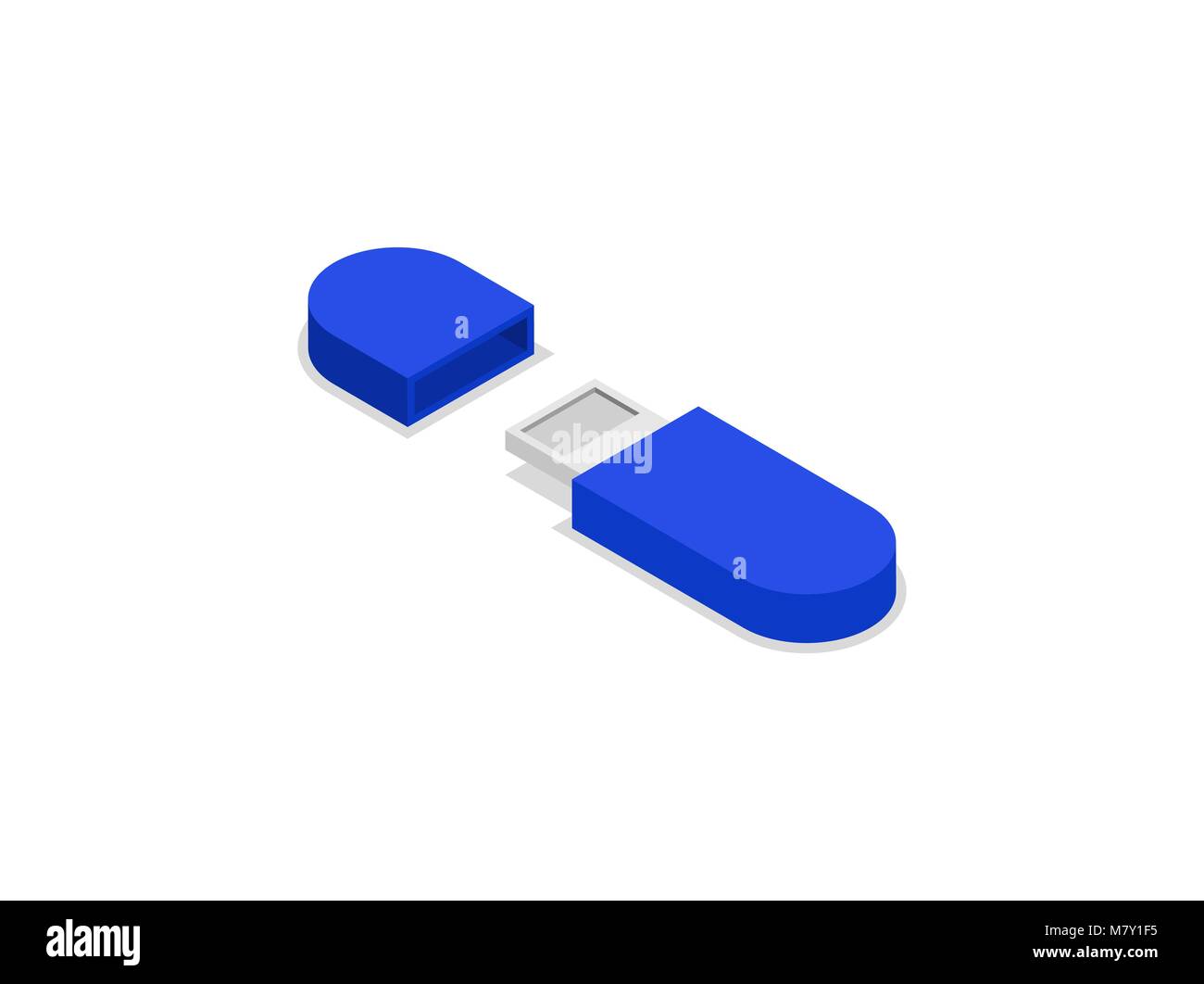Blue usb drive isometric 3D icon Stock Vector Image & Art - Alamy