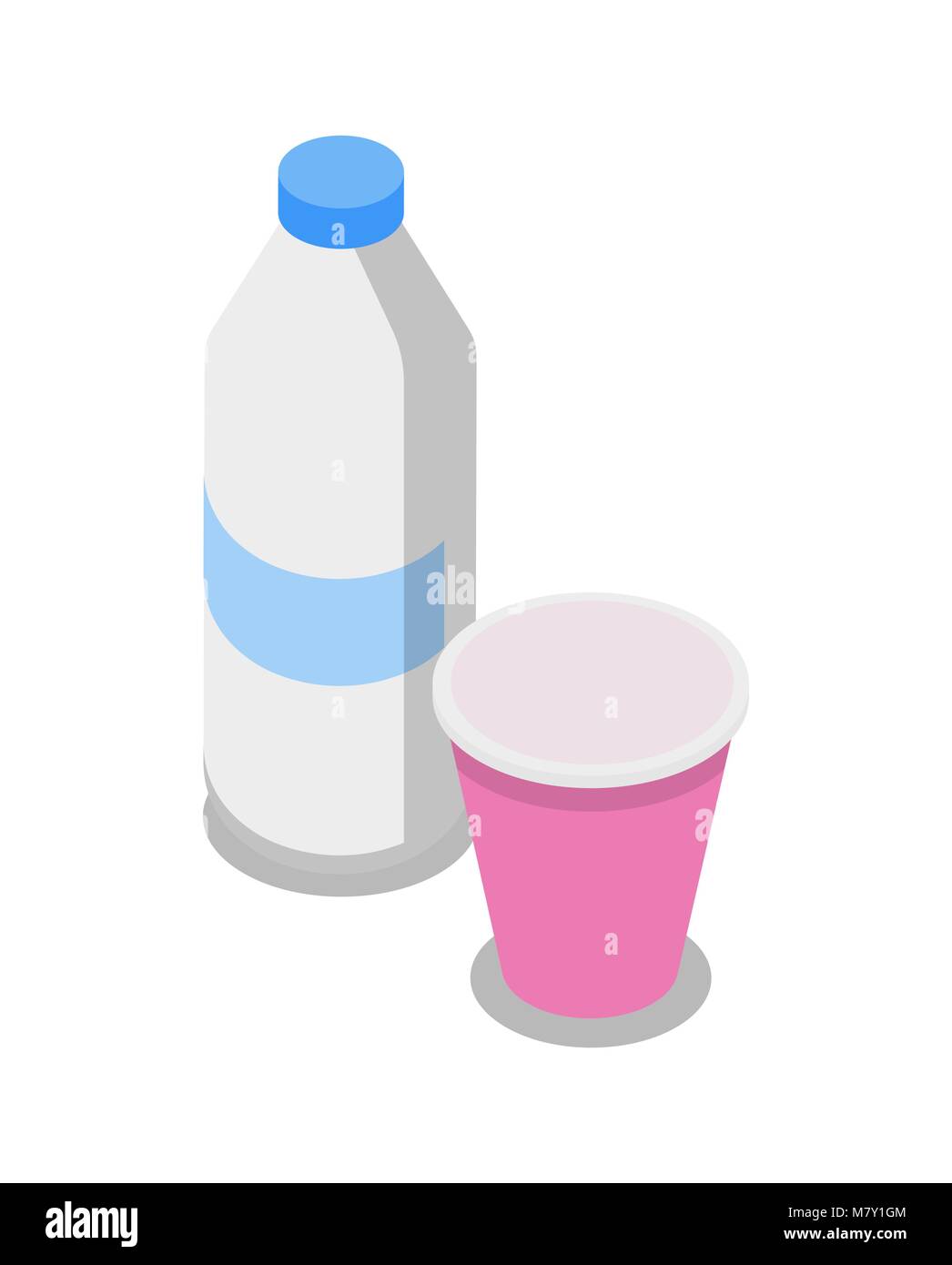 Plastic bottle and cup isometric 3D icon Stock Vector Image & Art - Alamy