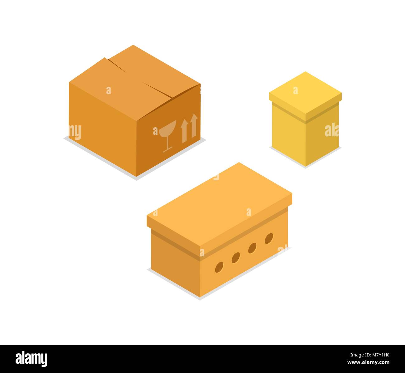 Cardboard boxes isometric 3D icon Stock Vector Image & Art - Alamy